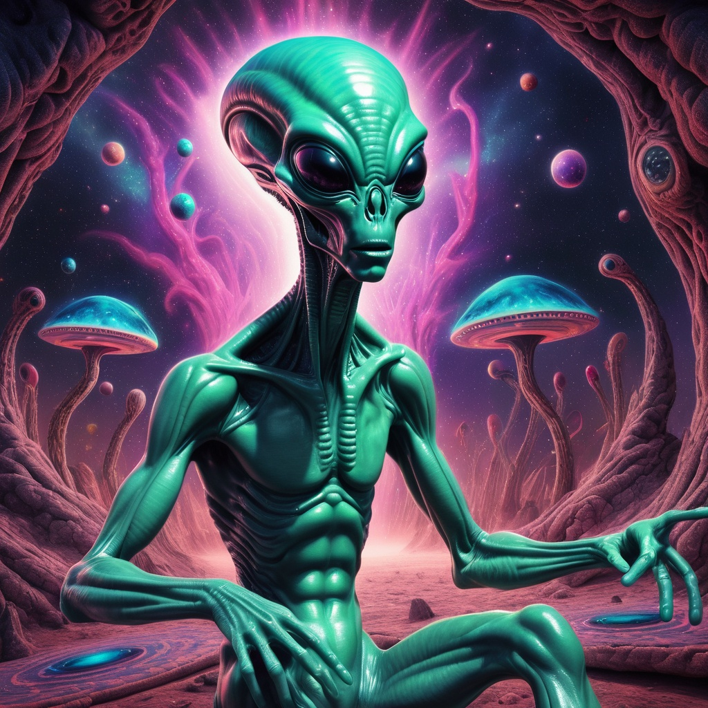 ALIEN DOING DMT AND TRIPPING OUT