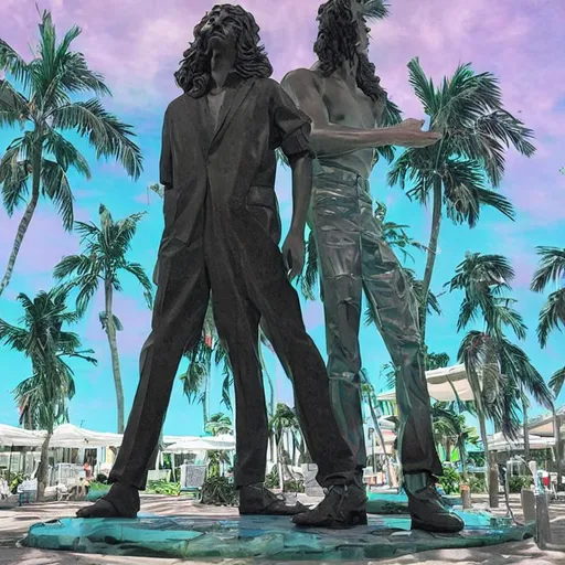 king rizz vaporwave synthwave retrowave statue 1980... | OpenArt