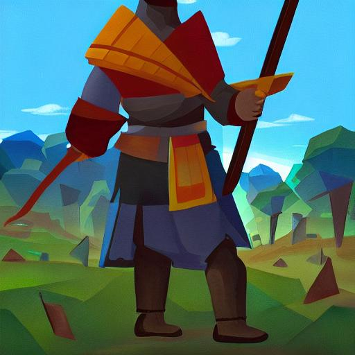 a painting of a Vengir swordsman from the game The... | OpenArt