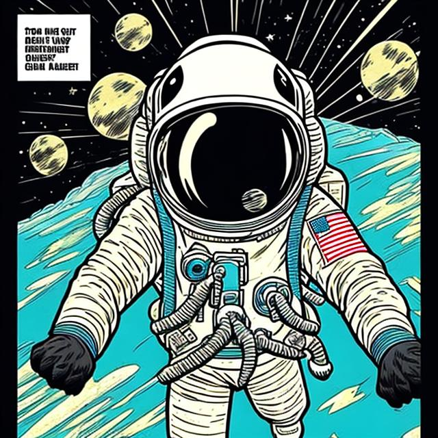 Comics art monkey astronaut
