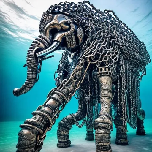 Skeleton elephants with horse legs that are drinking... | OpenArt