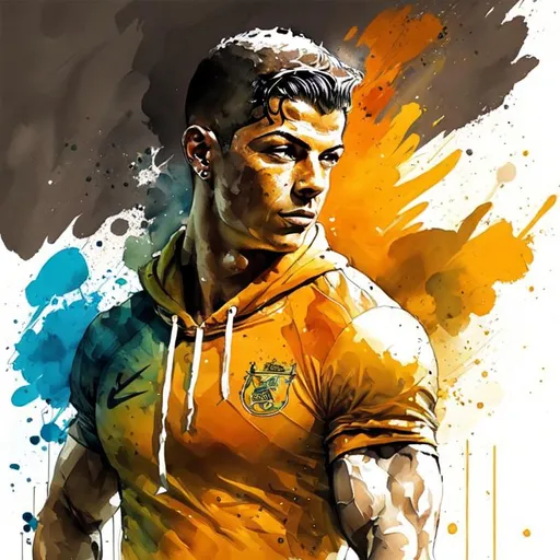 ronaldo in action, colorful,
