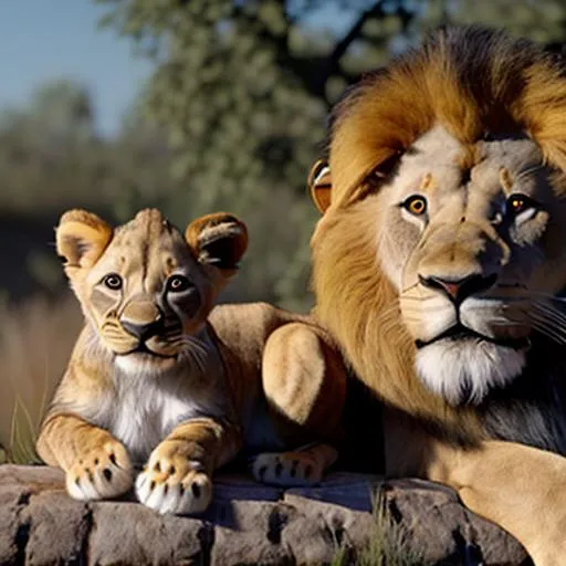 A Lion and his Cub, Disney | OpenArt