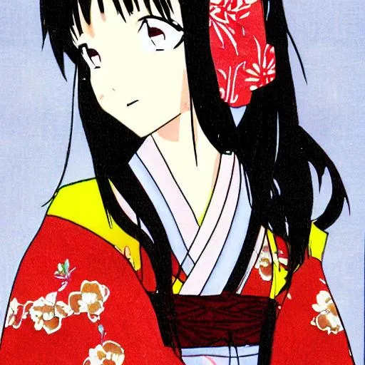 Anime Girl In A Kimono Openart