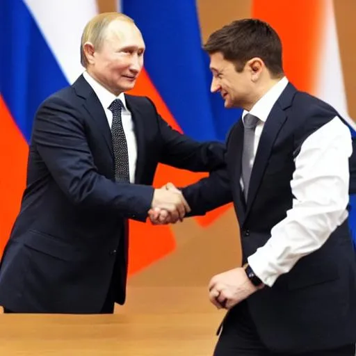 putin and zelensky kissing | OpenArt