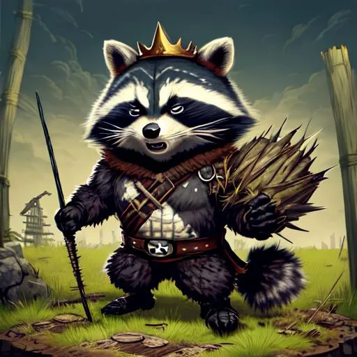 Anthropomorphic mutated muscled Racoon ninja with fu... | OpenArt