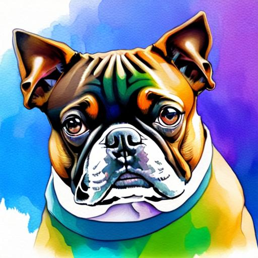 Boston Terrier full shading fully detailed colorful