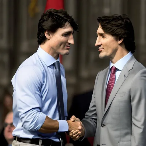 9mm photograph of Justin Trudeau shaking hands with...