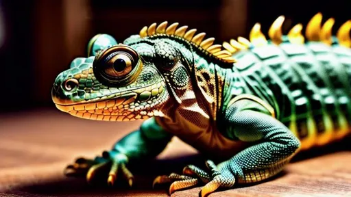 A Lizard wearing Superman's costume