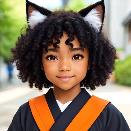 A panned out, medium shot, full body shot, half cat... | OpenArt