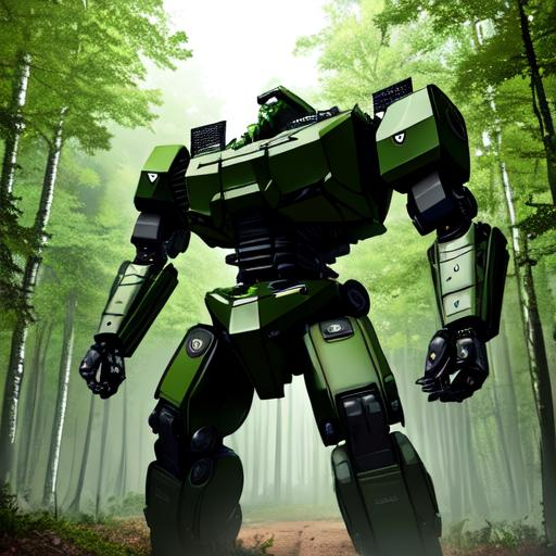 Big mech, Green Camouflage, minigun arms, big body,... | OpenArt