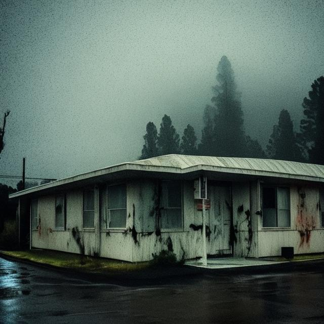 Scary roadside motel horror in the rain