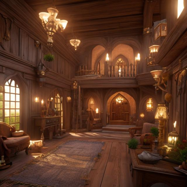 fantasy home interior, Hyperrealistic, UHD, HD, 8K,