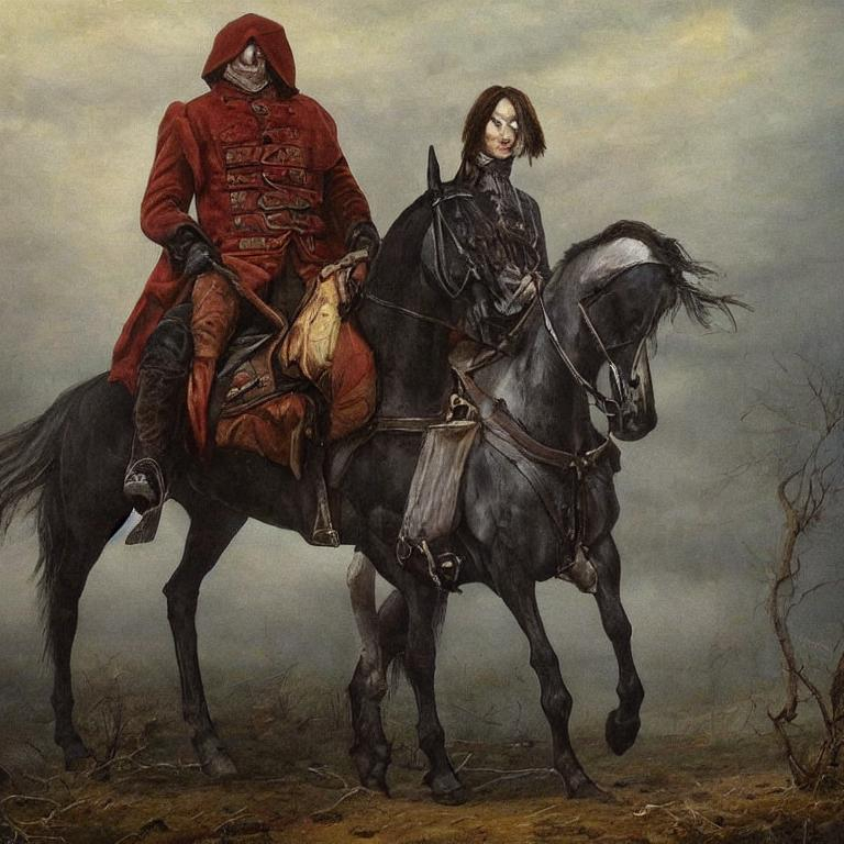 headless horseman, painting, realistic, creepy | OpenArt