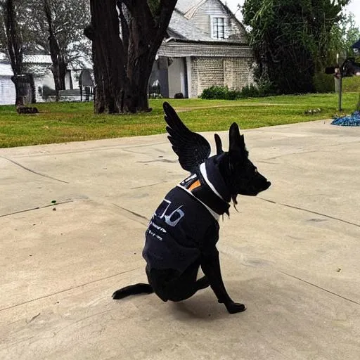 A dog with wings