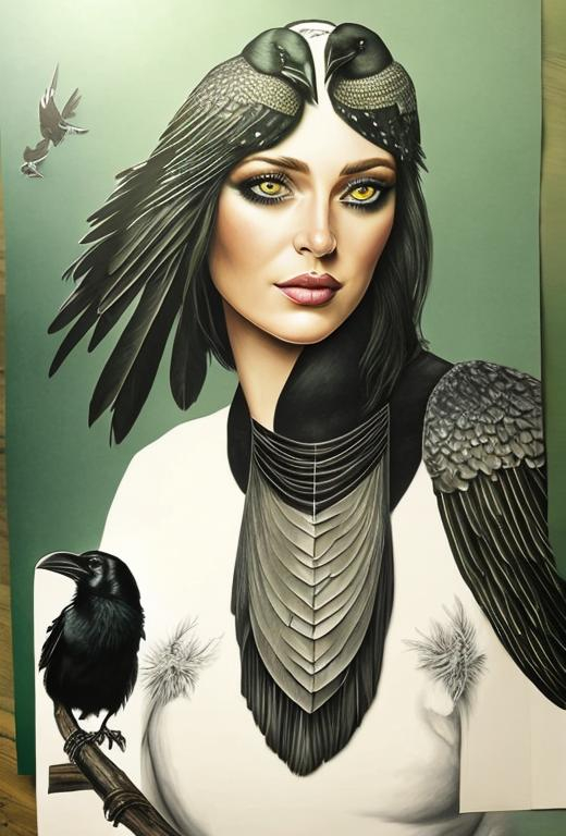 raven portrait, anthropomorphic, detailed body armou... | OpenArt