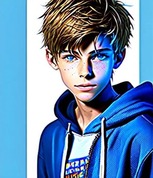 Concept art, digital brush, Beautiful young teen boy... | OpenArt