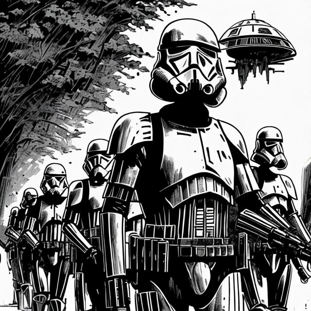 Make a sketched phonk style art of a Star Wars deat...