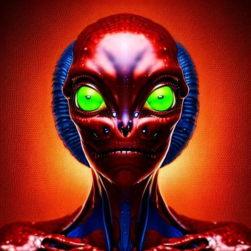 highly detailed, scarred body, alien, photo realisti...