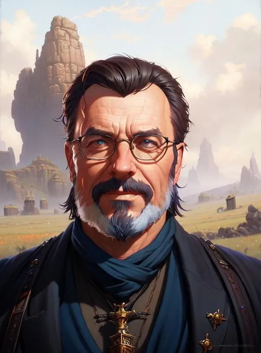 detailed solarpunk style portrait of Georges Fontenis | OpenArt