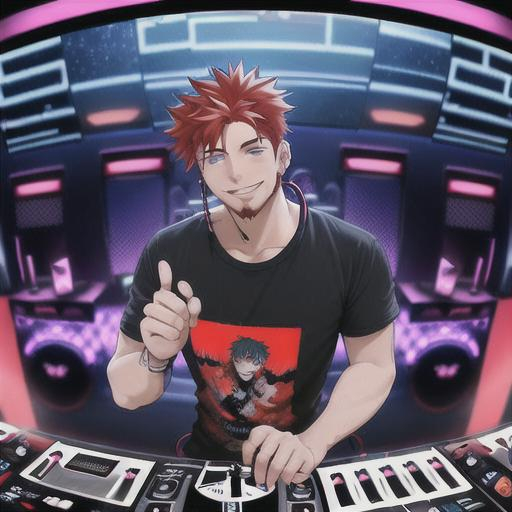 CG, Anime, over the shoulder view, young man, red ha... | OpenArt