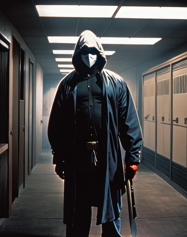 Masked serial killer with a machete, horror, Ghostfa... | OpenArt