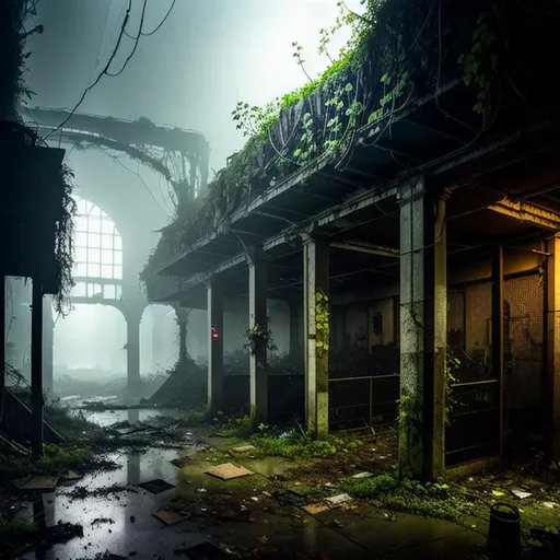 overgrown laboratory with knight guards, at night, v... | OpenArt