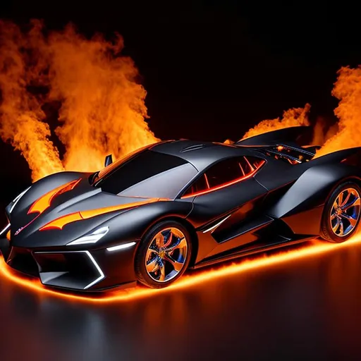 Futuristic Hyper Realistic Mega Batman Car On Fire A Openart