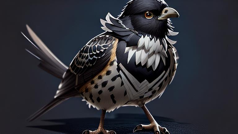 half-body bird detective, quality render, masterpeic...
