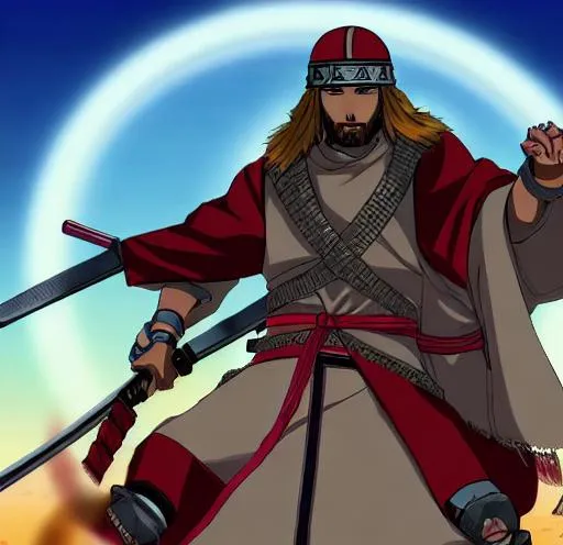 Anime war scene graphic High detail Samurai warrior... | OpenArt