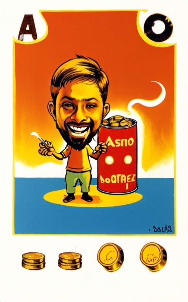 a young modern brown cartoon character with a goatee...