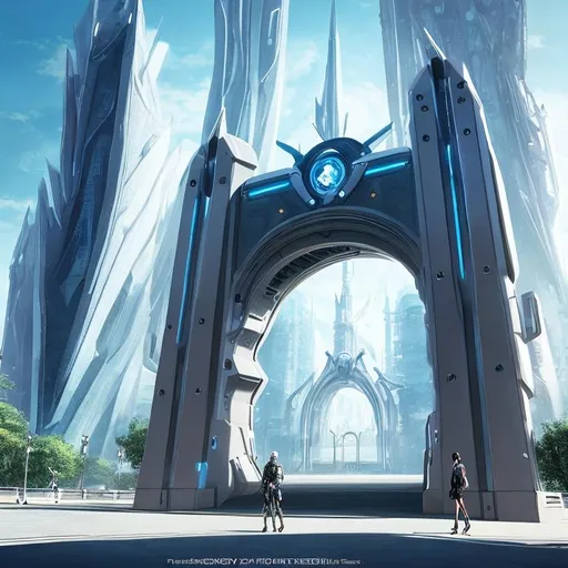 Tory Gate in the future, futuristic, with technology... | OpenArt