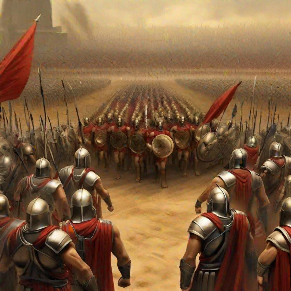 Spartan army meets Giant army | OpenArt