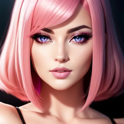 1girl Franja Black Eyes Blonde Hair Blush Dark Openart