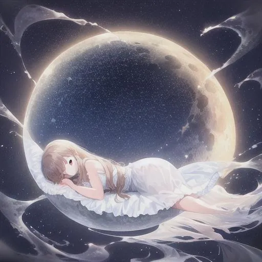 The moon is crumbling apart, as the stars yawn. as i... | OpenArt