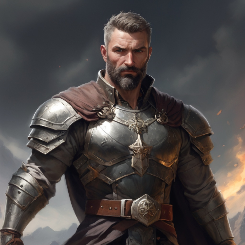 Male heavy-set mature fit muscular large crusader wi...