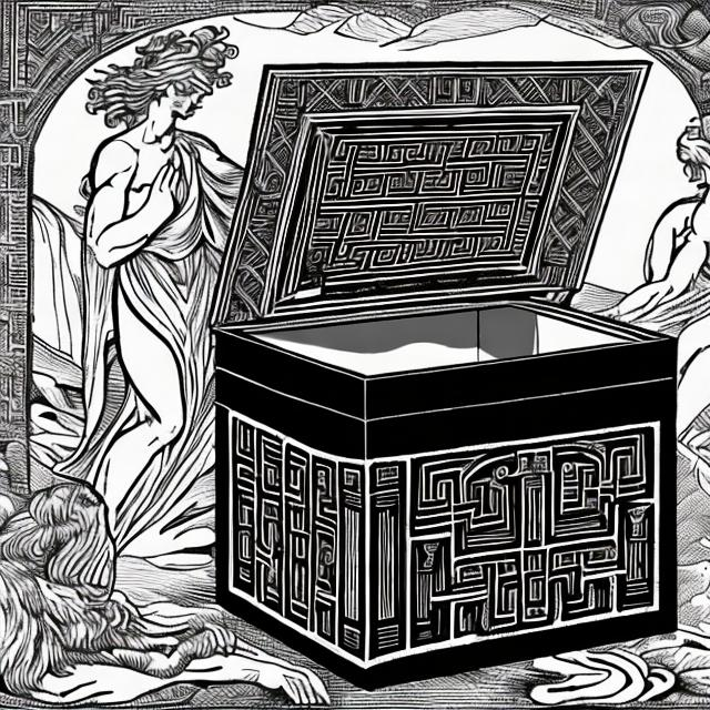 Pandora’s Box, Greek, Myth, Majestic, Black and White