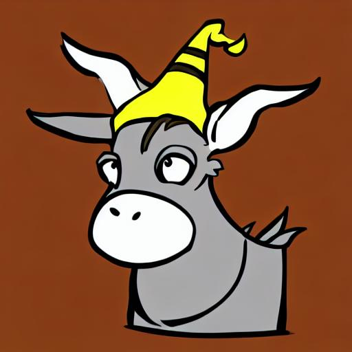 Cartoon donkey wearing wizard hat | OpenArt