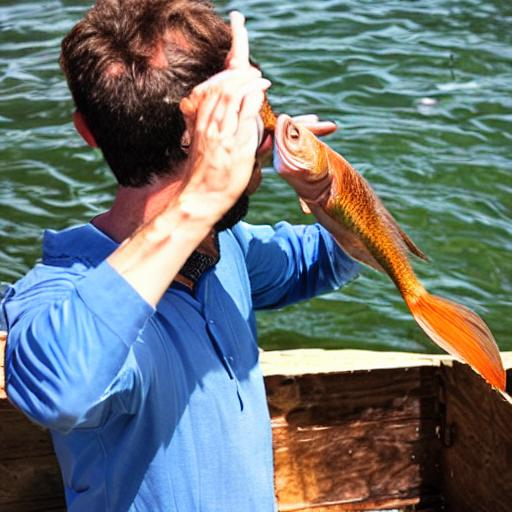 guy slapping a fish | OpenArt