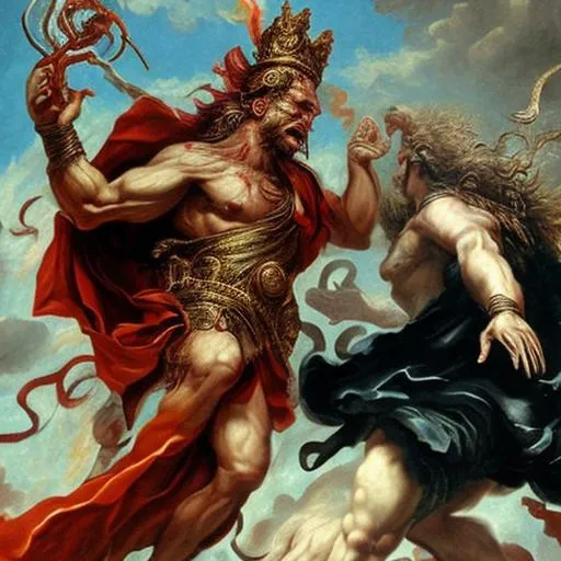 gods fighting, blood, greek mythology