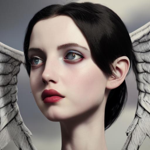 Illustration of a strong angel girl, with white skir... | OpenArt