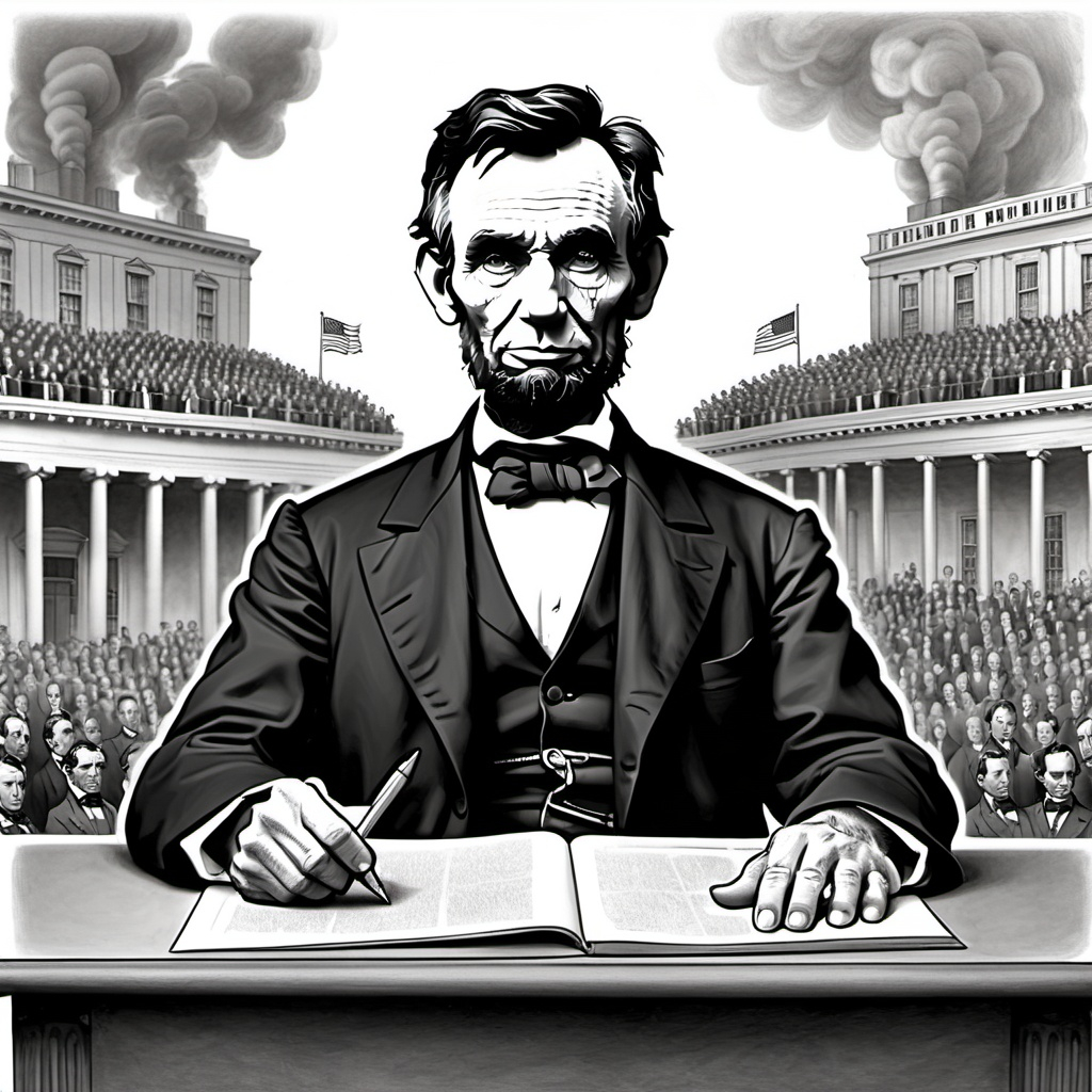 Create a drawing that represents Lincoln's POV in hi...
