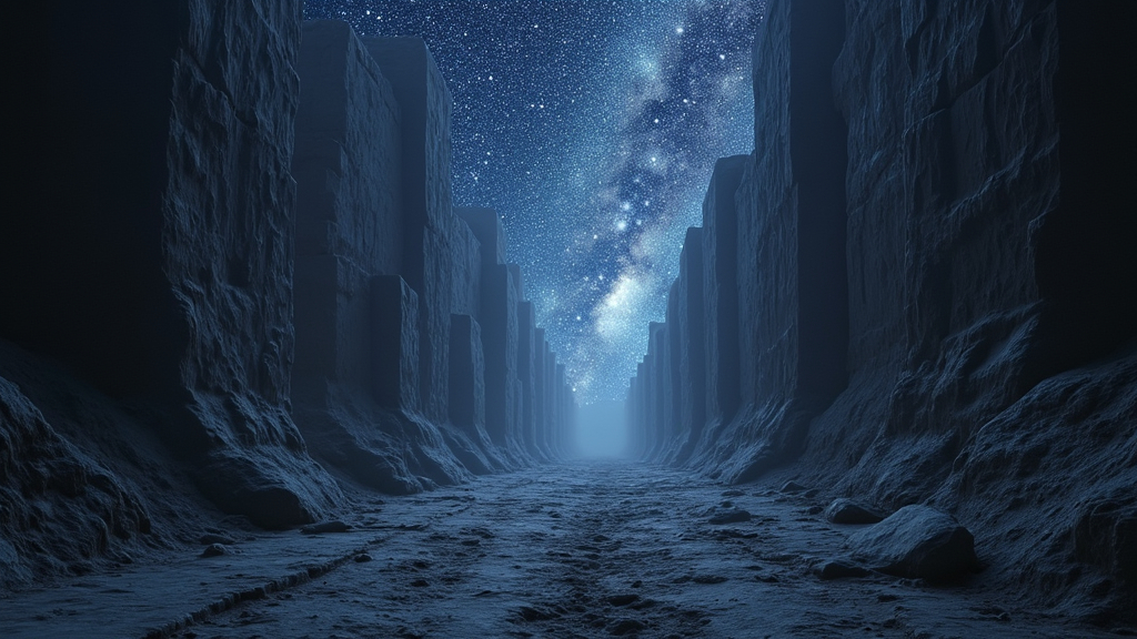 edge of the universe out in space. giant walls. a si...