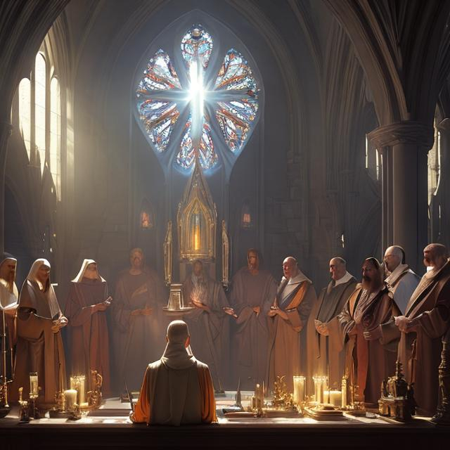 cleric, priest, human, portrait, sunlight, god rays,...