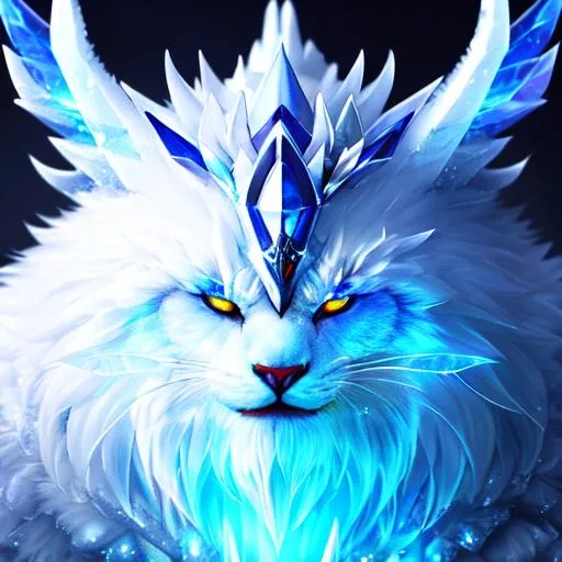 Close up Portrait of a Sidapa, a god of ice. Blizzar...