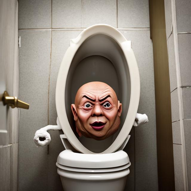 a head popping out of a toilet | OpenArt