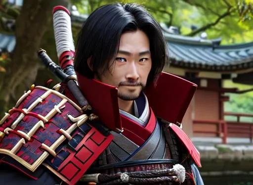 Young Hiroyuki Sanada as a Samurai Photorealistic Ov... | OpenArt