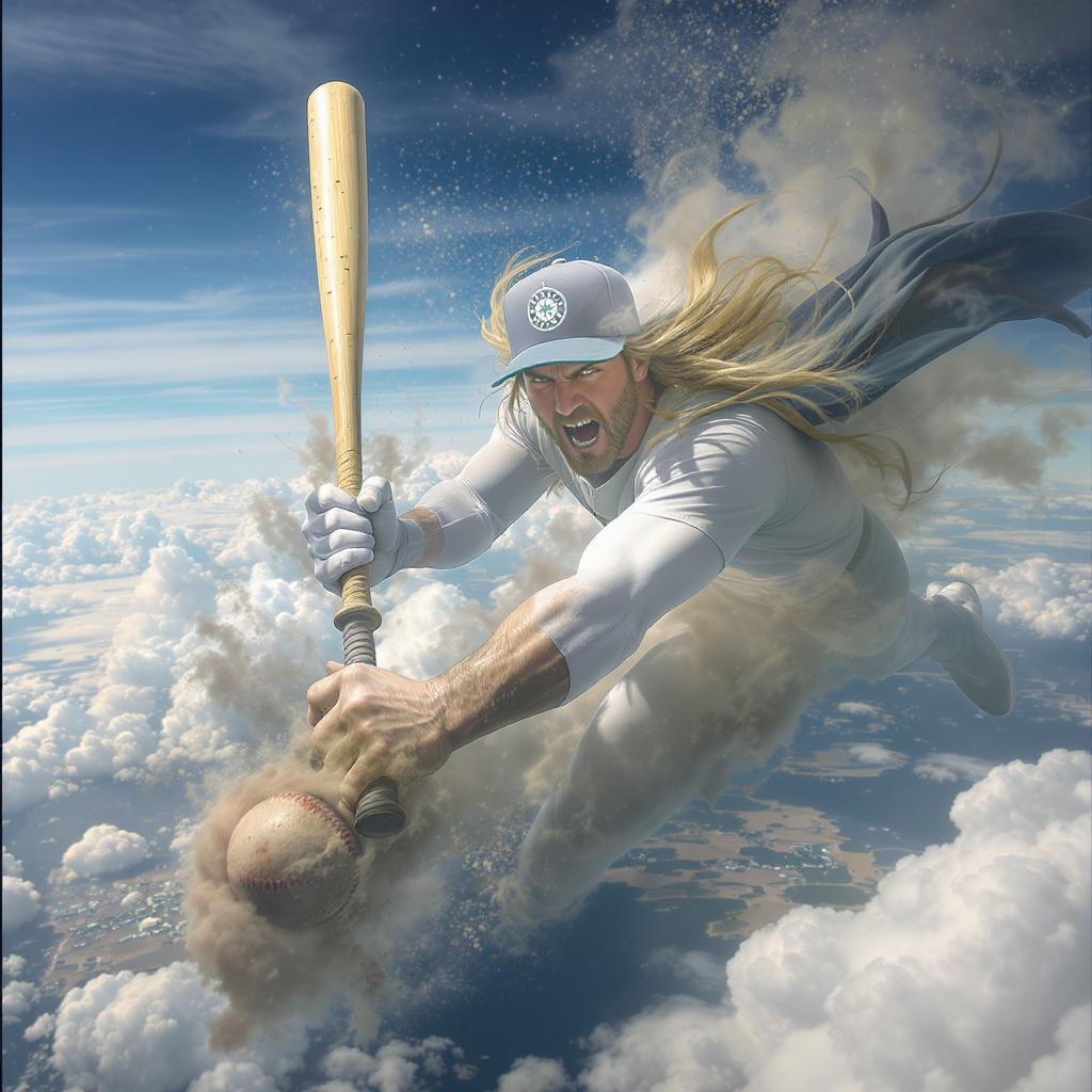 a humanoid sky guy is attacking the earth with a bas...