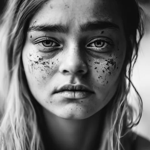 womans face with close up shot in black and white wi... | OpenArt