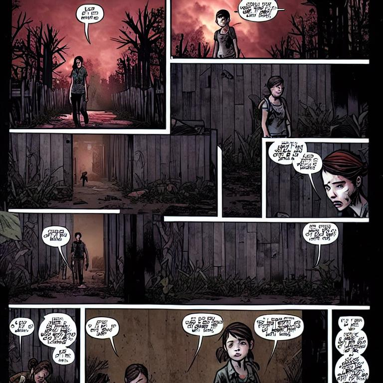 The last of us comics 4k, ellie in DC style panels,... | OpenArt